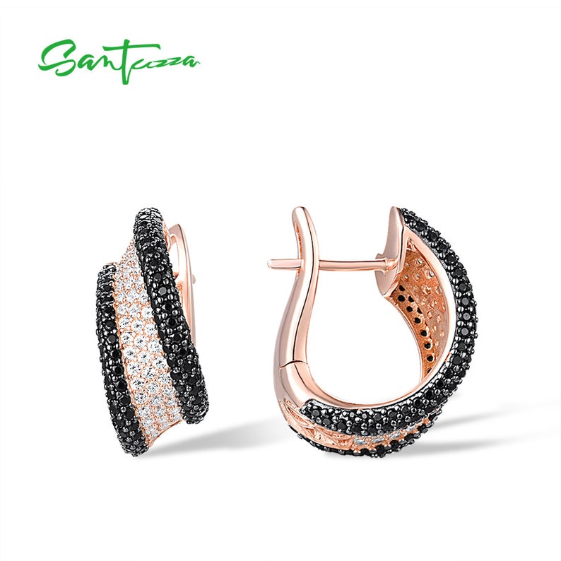 SANTUZZA Handmade Black & White Bold Stylish 925 Sterling - Etsy