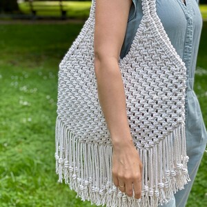 Macrame Shoulder Bag PDF Pattern, DIY Macrame Boho Hippie Bag, Macrame ...