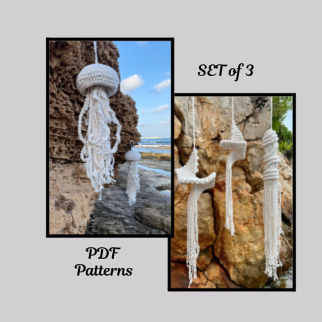 Set of 3 DIY Patterns Macrame Jellyfish and Ocean Spirit - Etsy