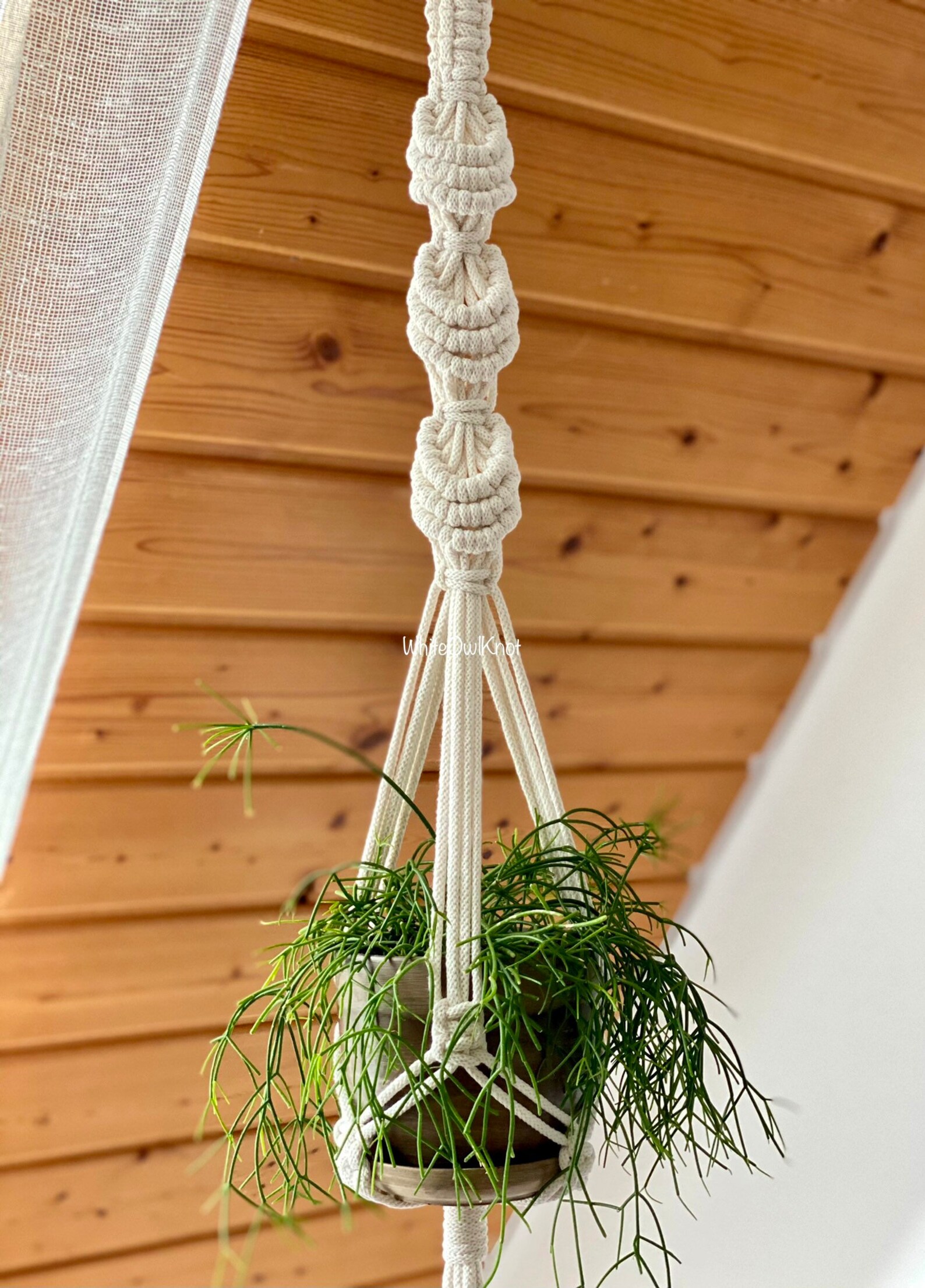 DIY Macrame Plant Hanger PDF Pattern, Shells Hanging Planter Tutorial ...