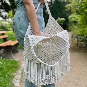 Macrame Shoulder Bag PDF Pattern, DIY Macrame Boho Hippie Bag, Macrame ...