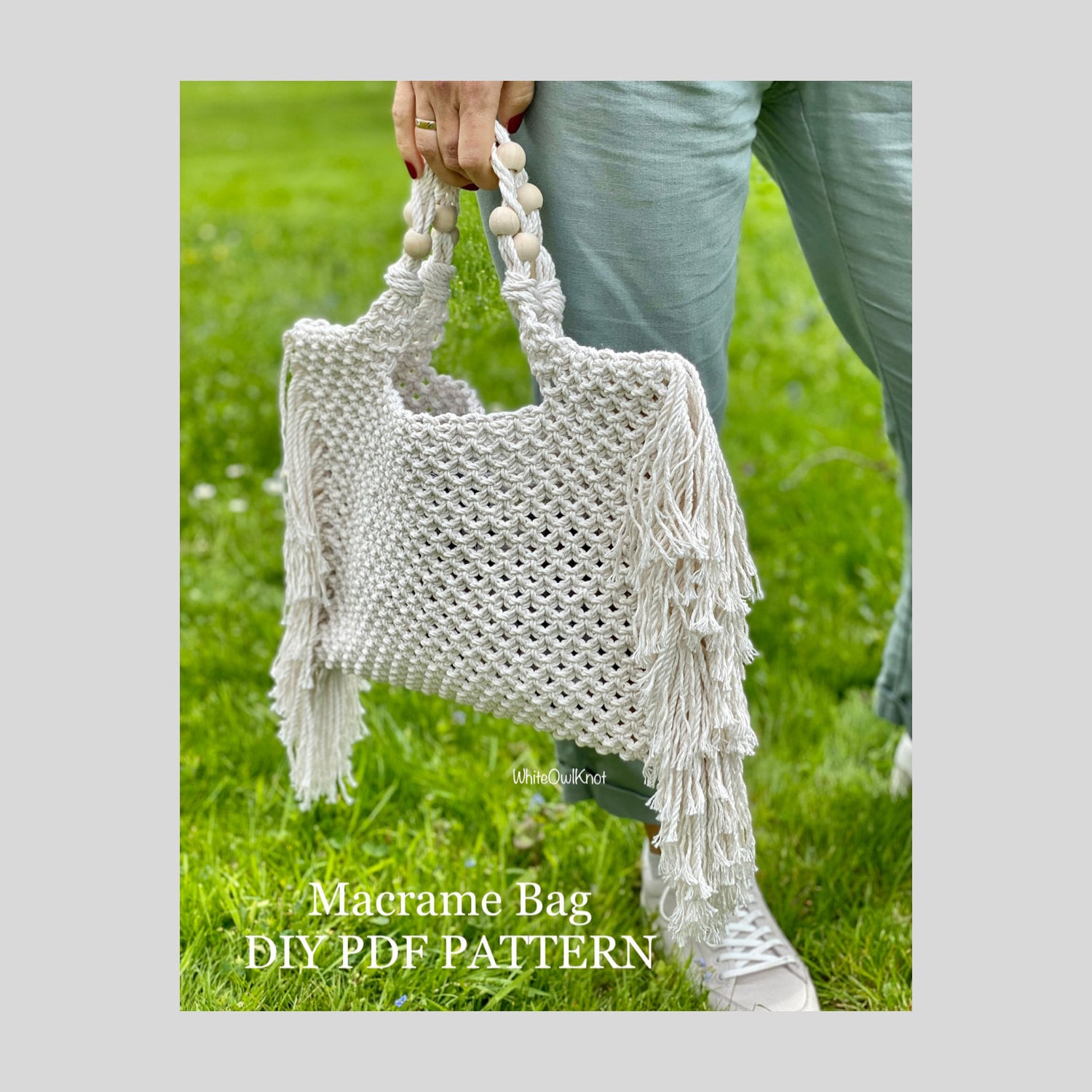 Macrame Handbag PDF Pattern DIY Macrame Boho Purse Macrame | Etsy