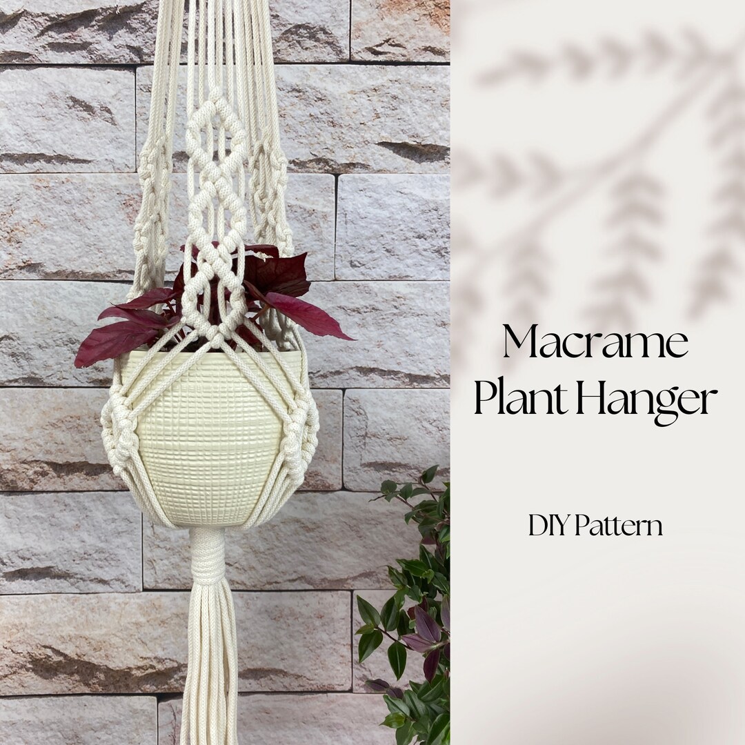 DIY Macrame Plant Hanger PDF Pattern, Tutorial Instructions, Macrame Fiber Arts Pattern ...
