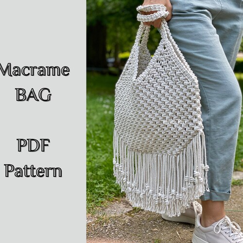 Macrame Market Shoulder Bag PDF Pattern DIY Macrame Boho - Etsy