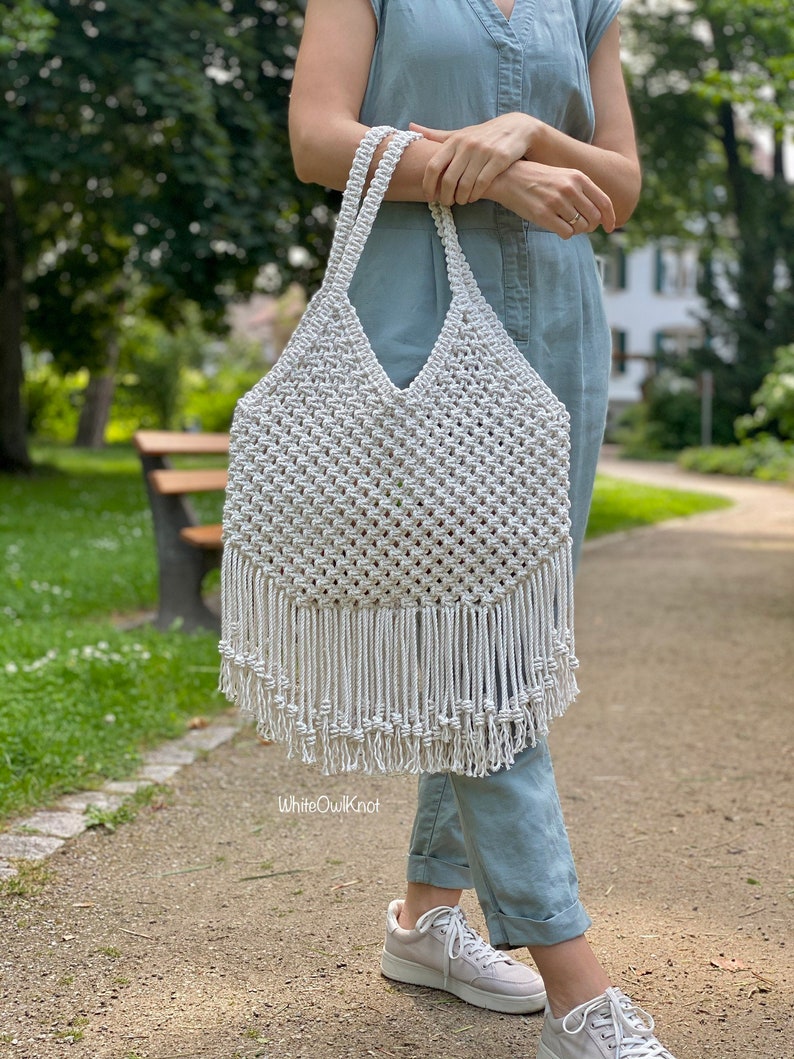 Macrame Shoulder Bag PDF Pattern DIY Macrame Boho Hippie Bag - Etsy