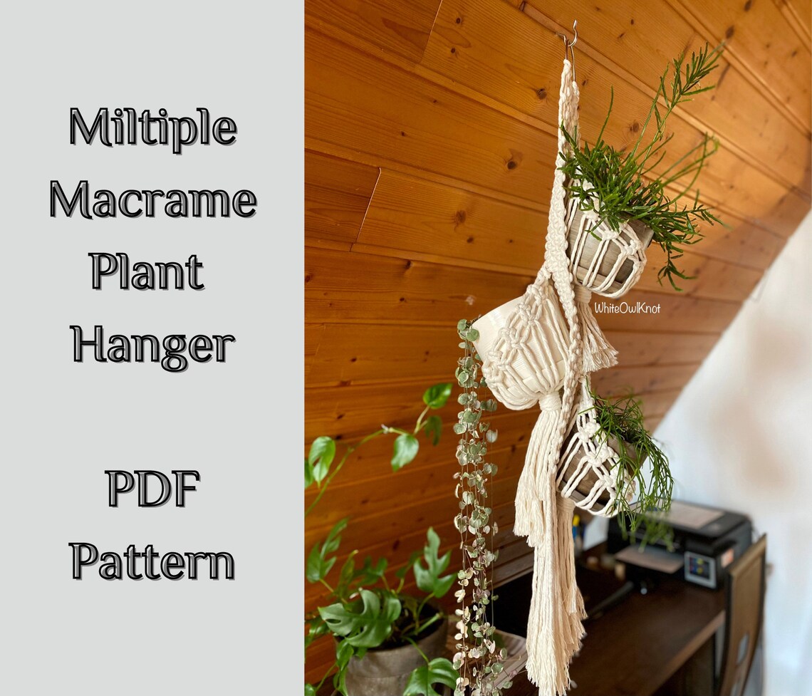 PDF Pattern Macrame Plant Hanger Multiple Plant Hanger DIY - Etsy