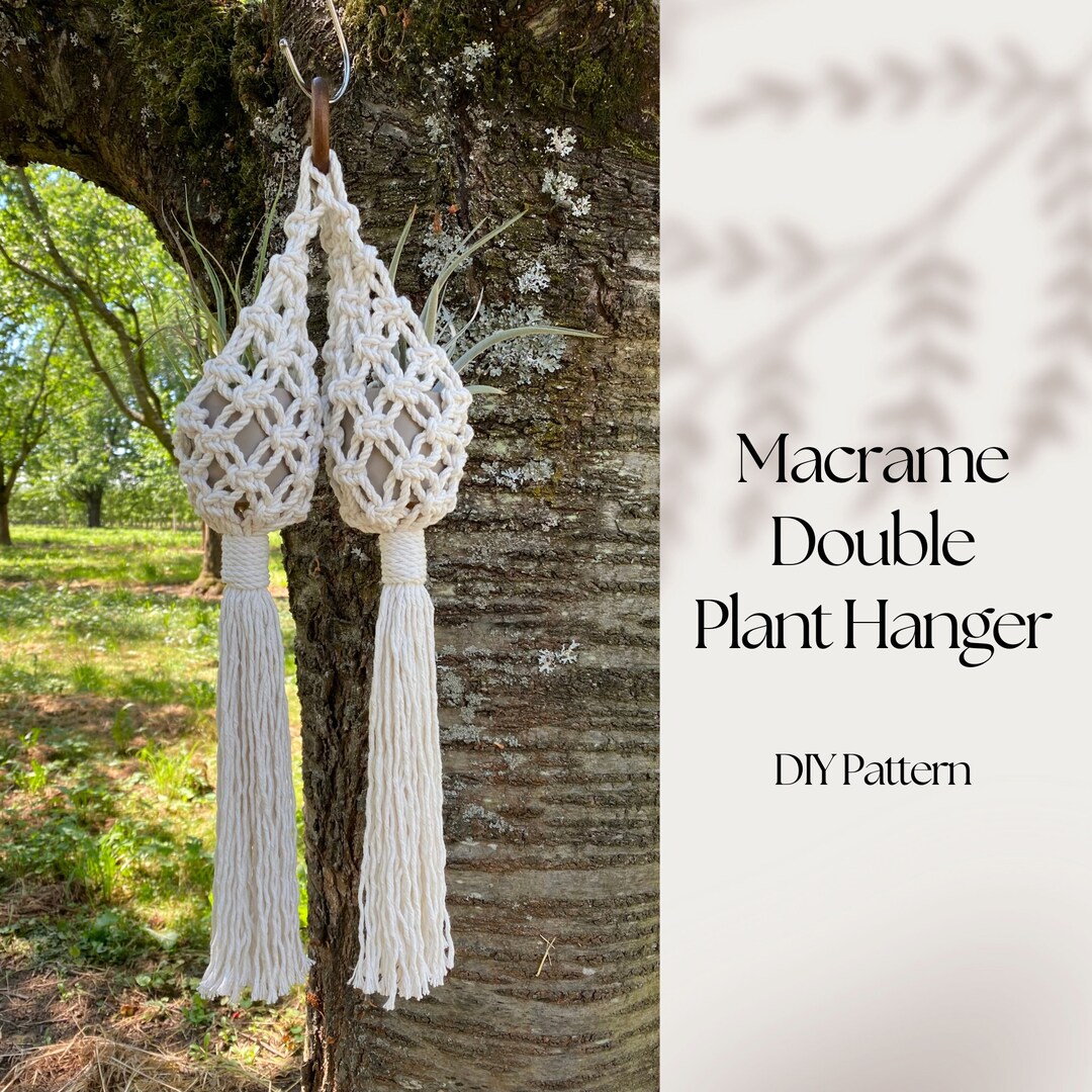 PDF Pattern Macrame Double Pod Planter, Macrame Plant Hanger Pattern ...