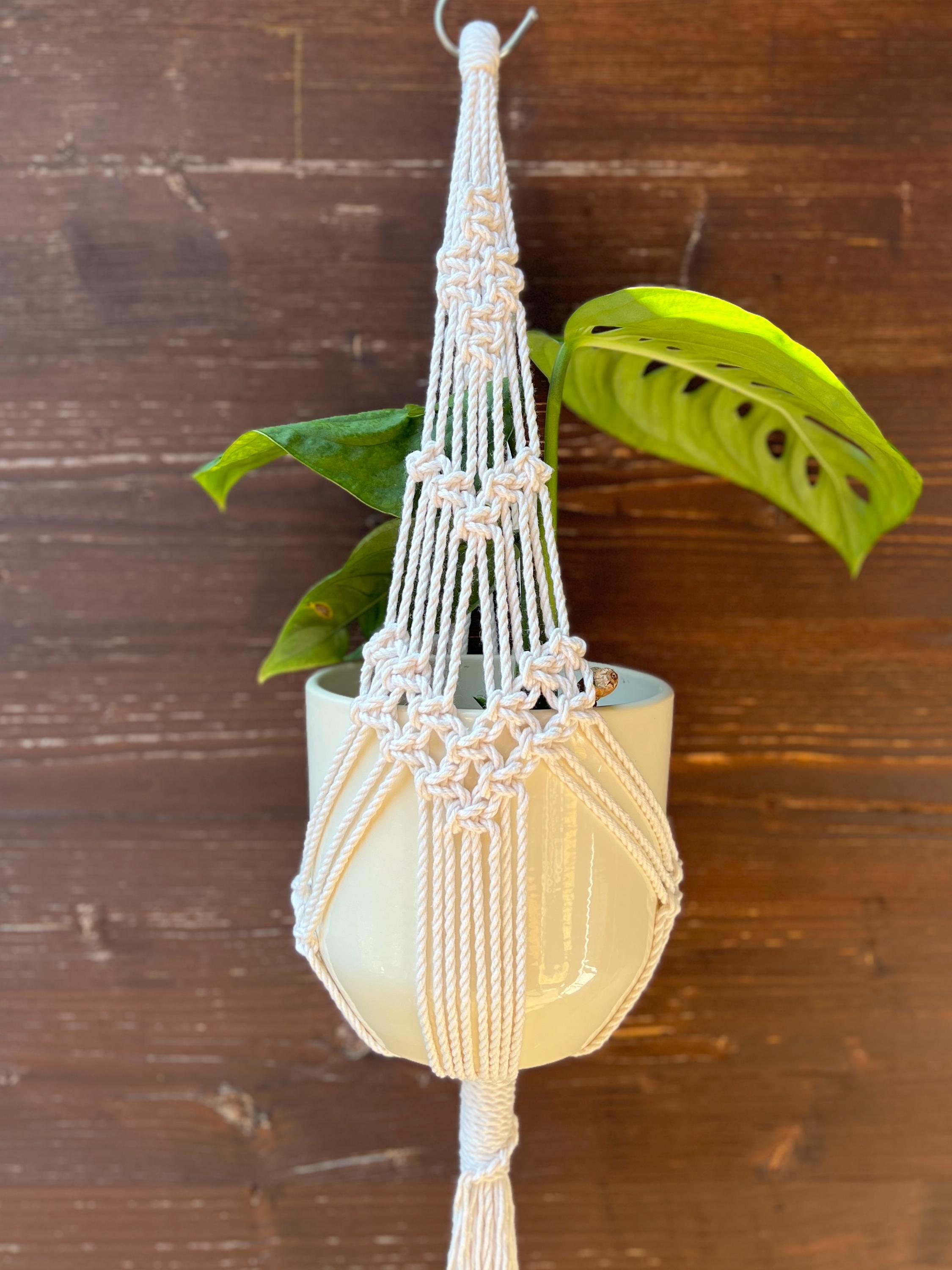 DIY Short Macrame Plant Hanger Pattern for Trailing Plants | Detailed ...