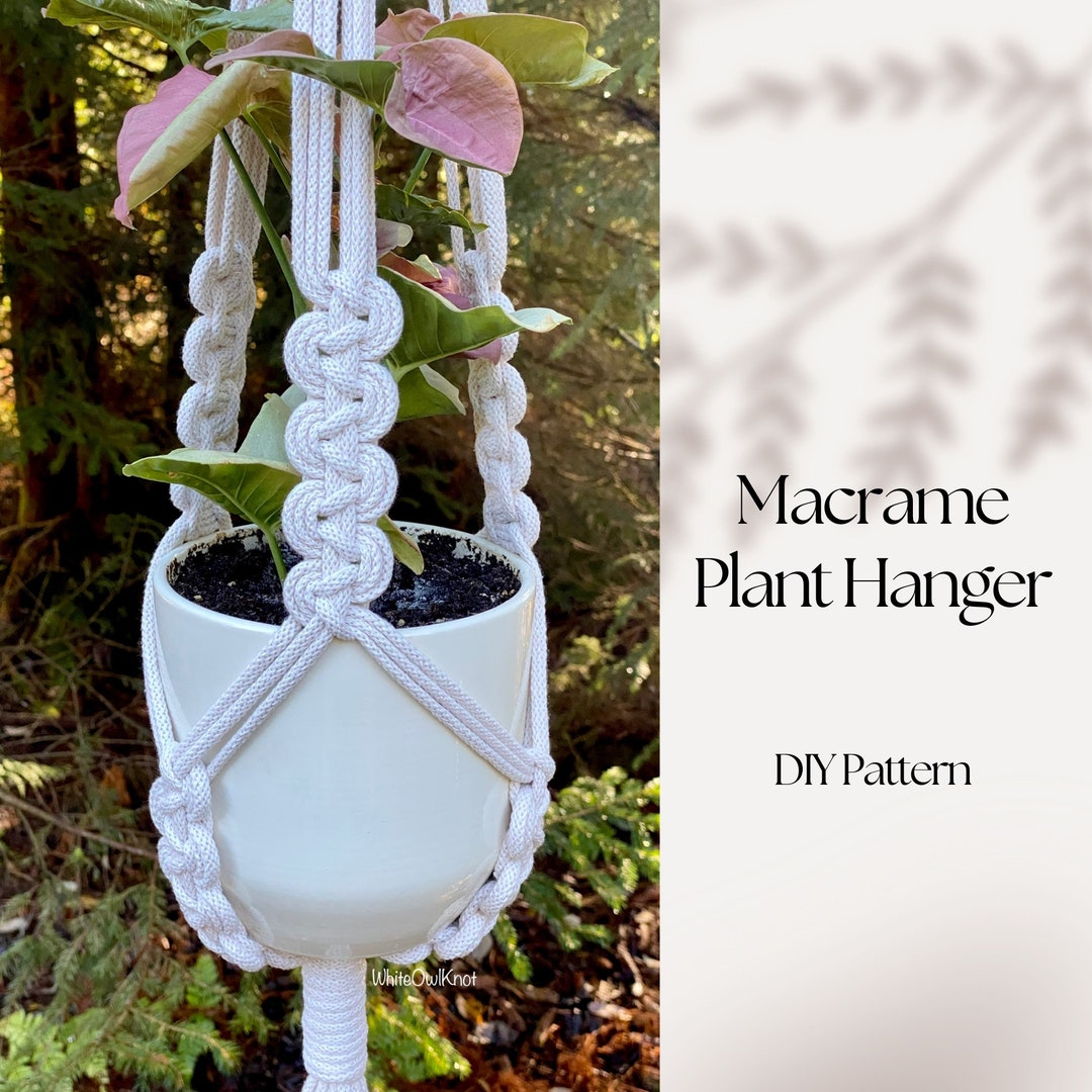 DIY Macrame Plant Hanger PDF Pattern, Tutorial Instructions, Macrame Fiber Arts Pattern ...