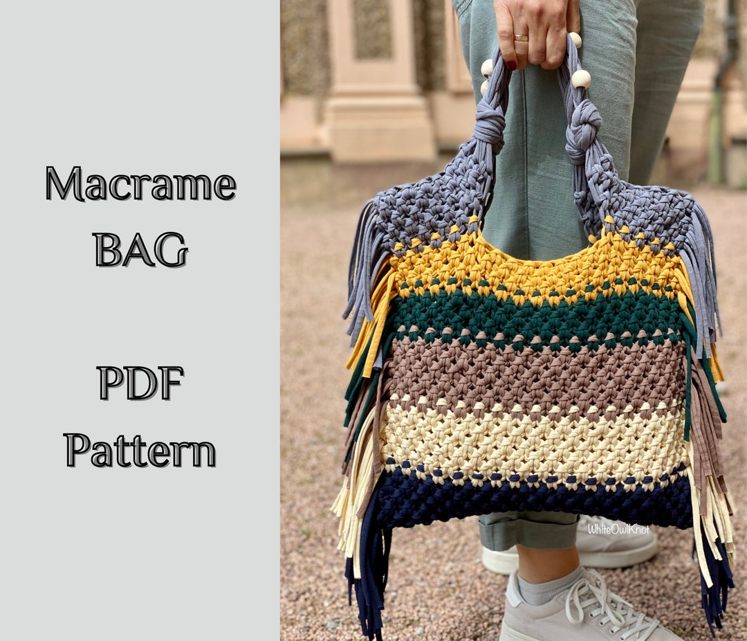 DIY PDF Pattern Macrame Bag DIY Macrame Shoulder Bag Boho - Etsy