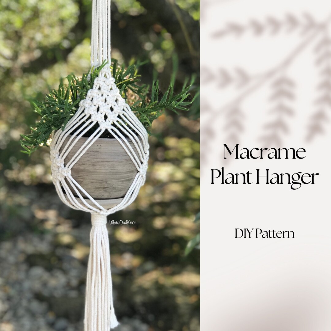 PDF Pattern Macrame Plant Hanger, Rhombus Plant Hanger DIY, Macramé ...