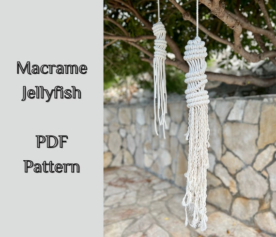 Macrame Jellyfish PDF Pattern Ocean Creatures Art 3D Fiber - Etsy
