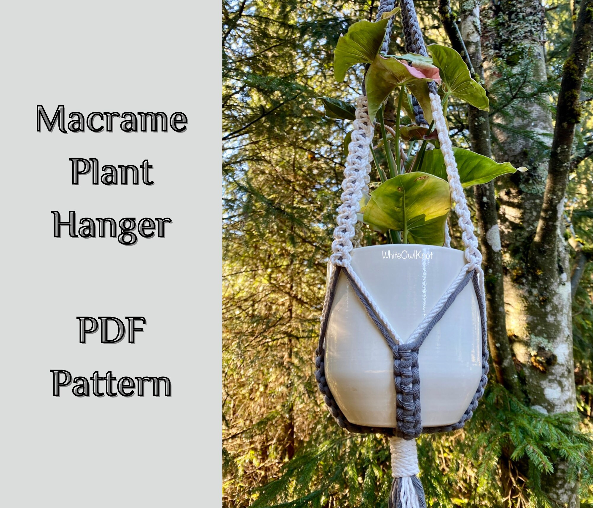 PDF Pattern Macrame Plant Hanger Hanging Planter Multicolour - Etsy