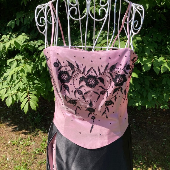 90s Y2K formal dress prom pink black |XS-S|made in u… - Gem