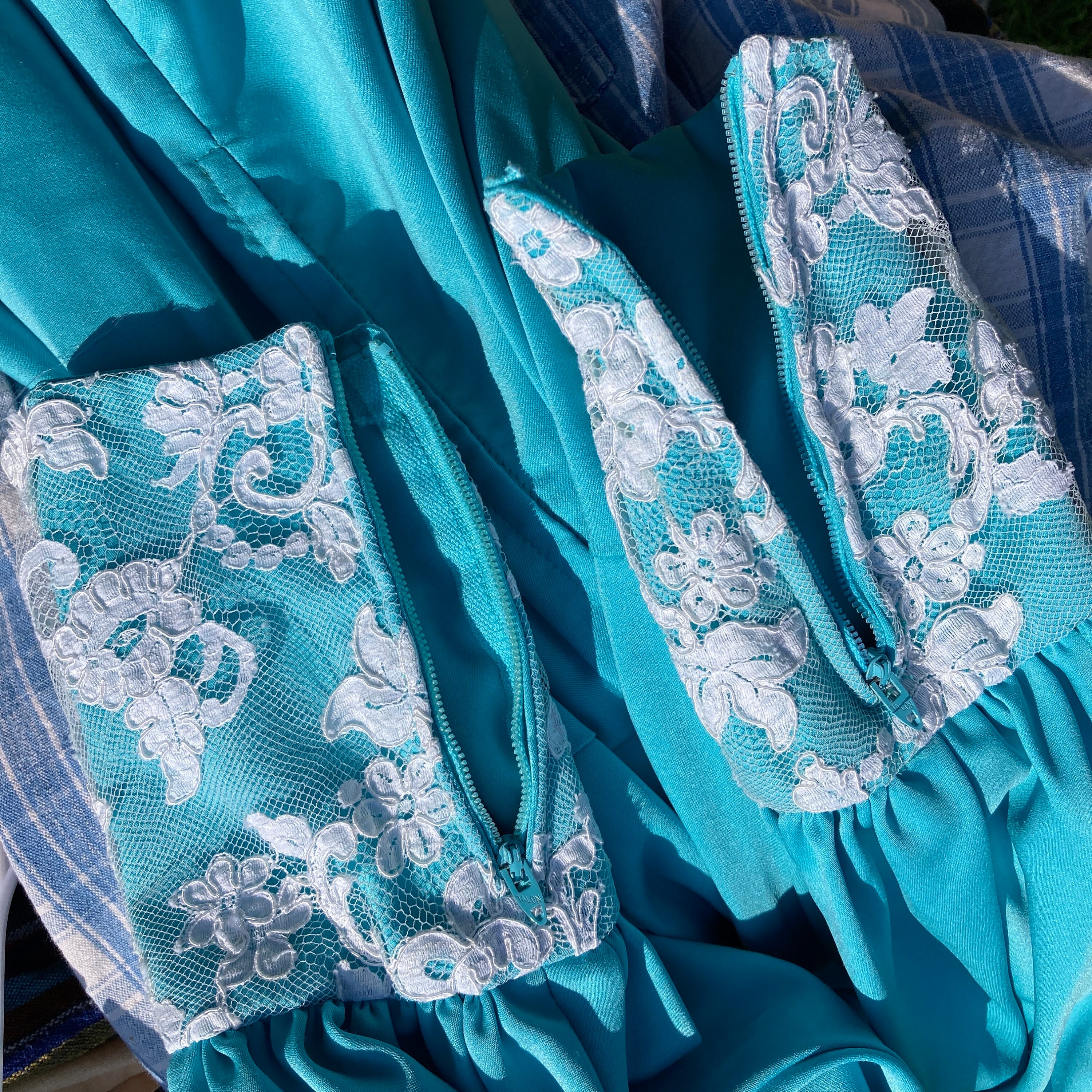 Vintage 70s Prairie Dress 1970s | S-M | Pastel Teal Maxi Balloon Bishop ...