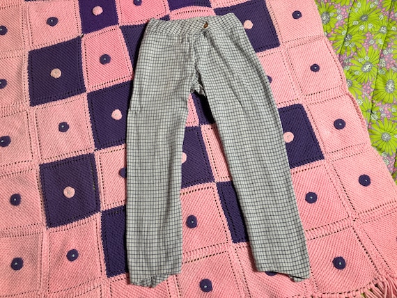 Vintage 50s 60s as is capri pants navy blue white pla… - Gem