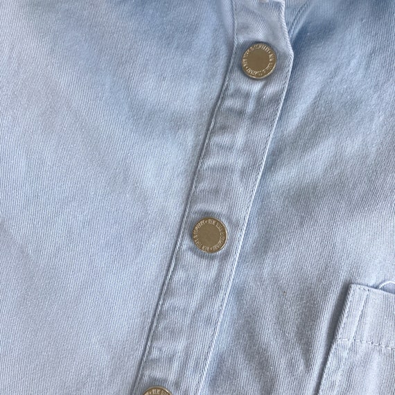 vintage cottage core dress pastel powder blue khaki S… - Gem