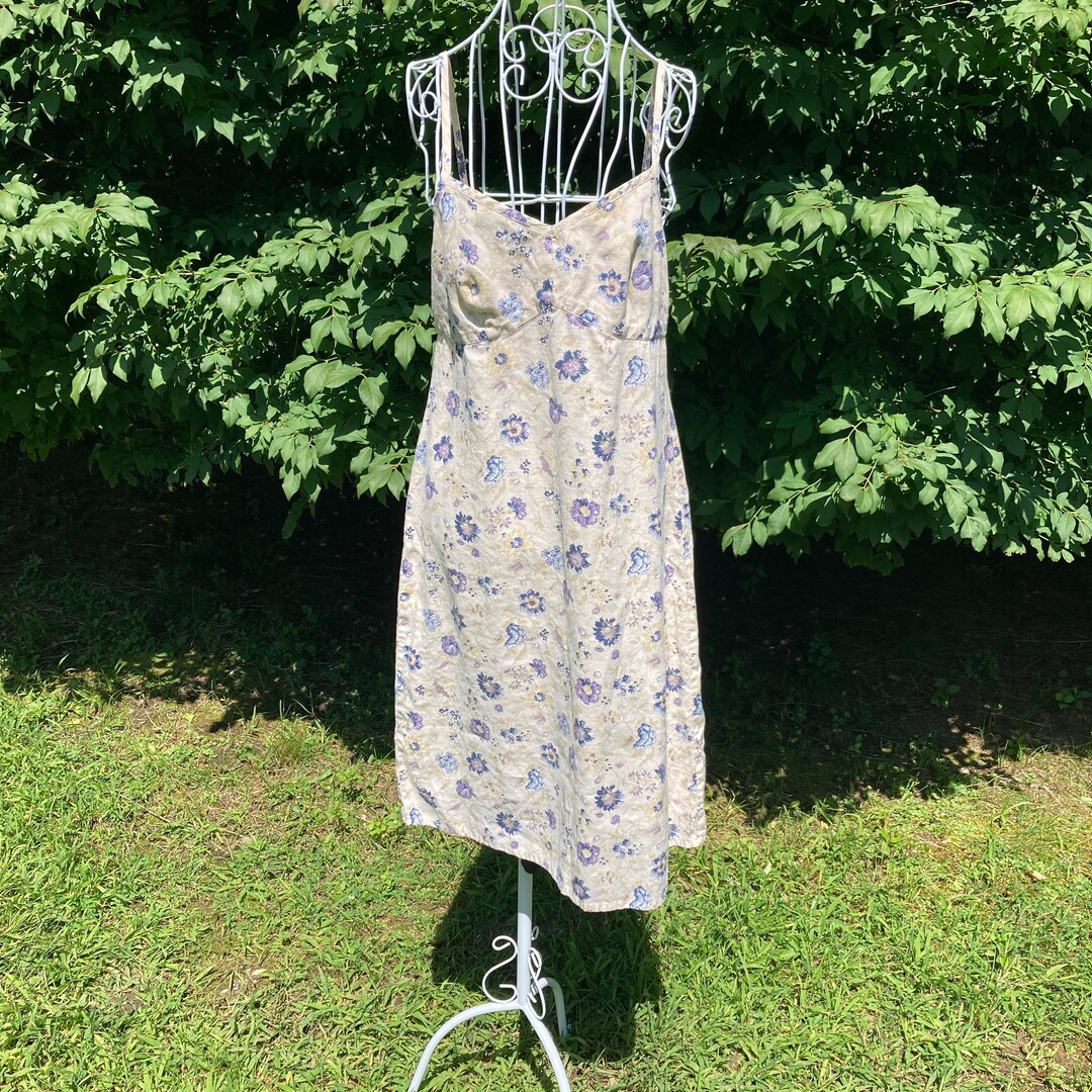 Vintage 90s Y2k Dress Cottage Core Linen Western Farmcore | S - M ...