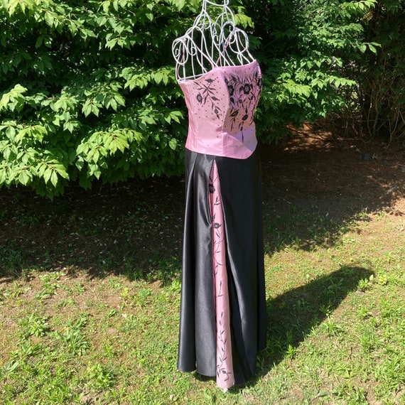 90s Y2K formal dress prom pink black |XS-S|made in u… - Gem