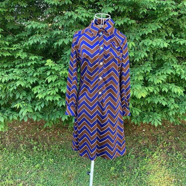 Navy Chevron Dress - Etsy