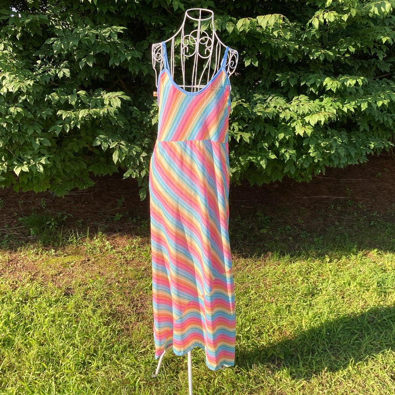 Rainbow Stripe Dress - Etsy