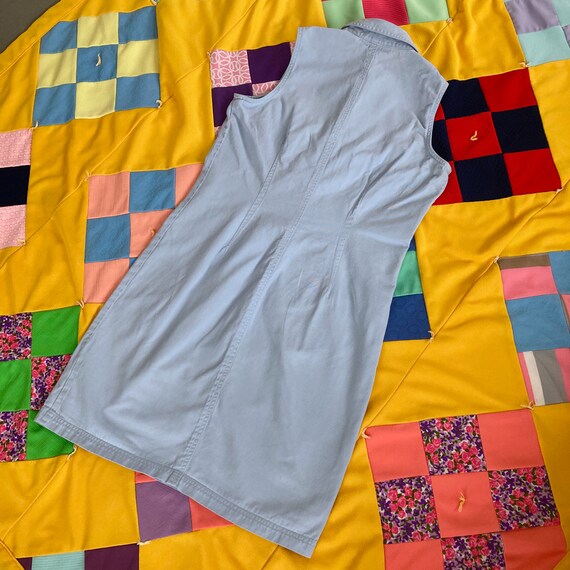 vintage cottage core dress pastel powder blue khaki S… - Gem