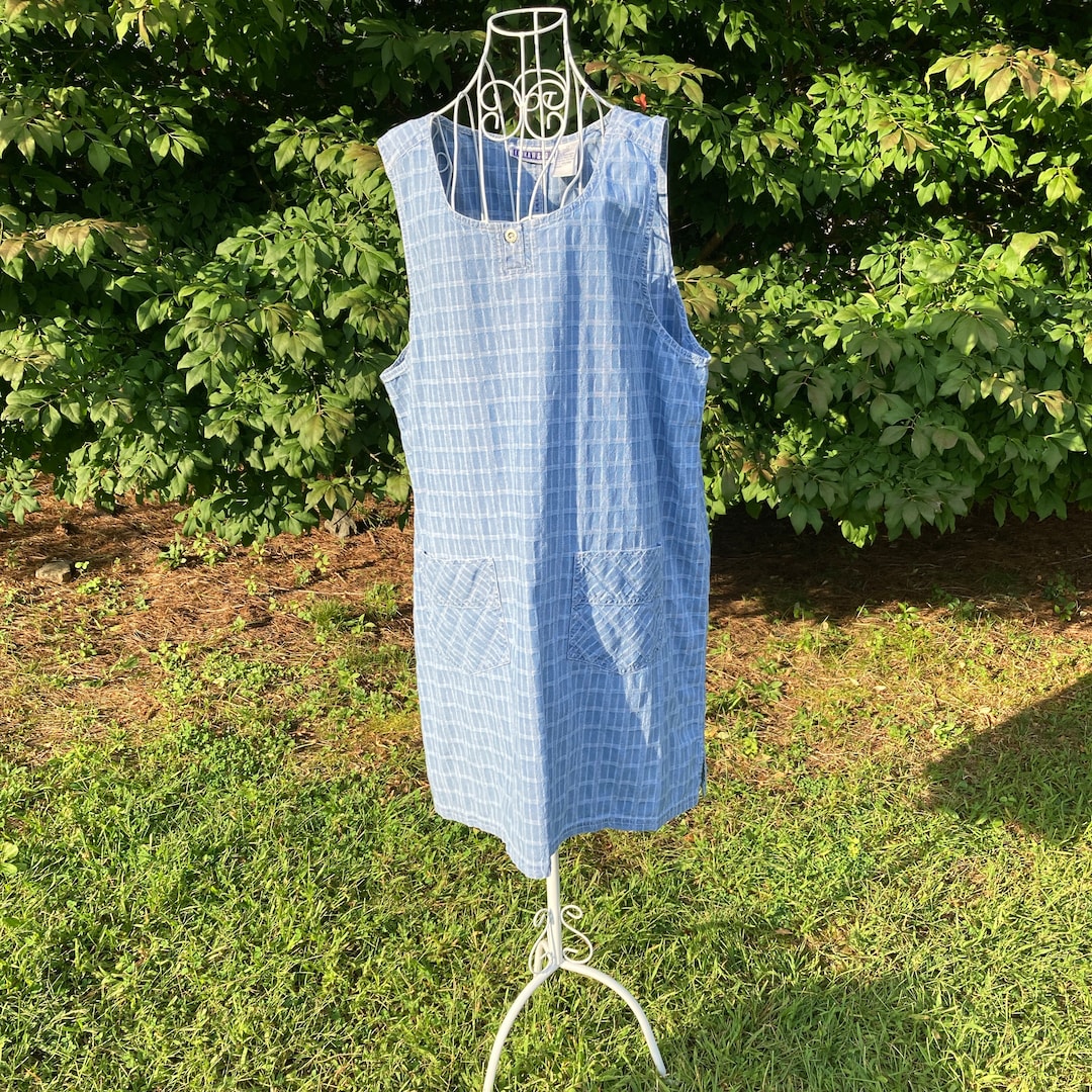 Vintage 90s Cottage Core Jumper Dress Cotton 1990s Prairie Western ...