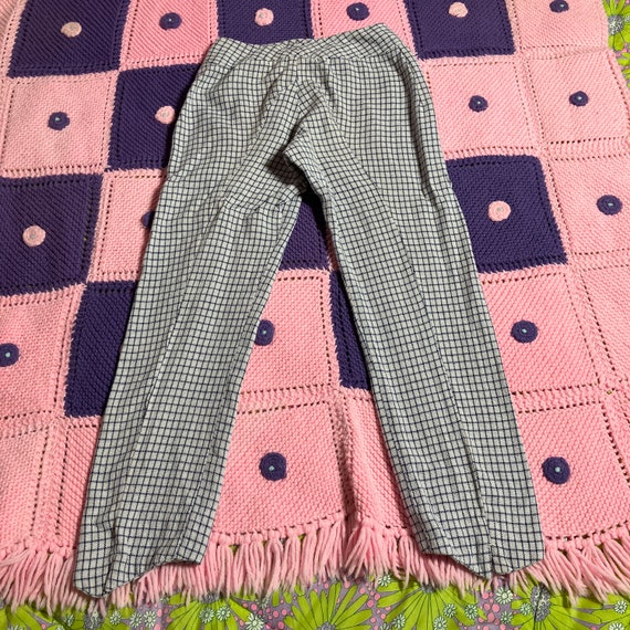 Vintage 50s 60s as is capri pants navy blue white pla… - Gem