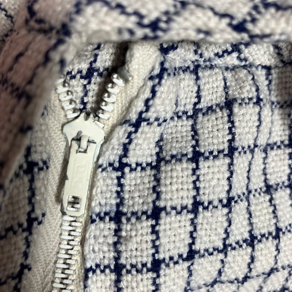 Vintage 50s 60s as is capri pants navy blue white pla… - Gem