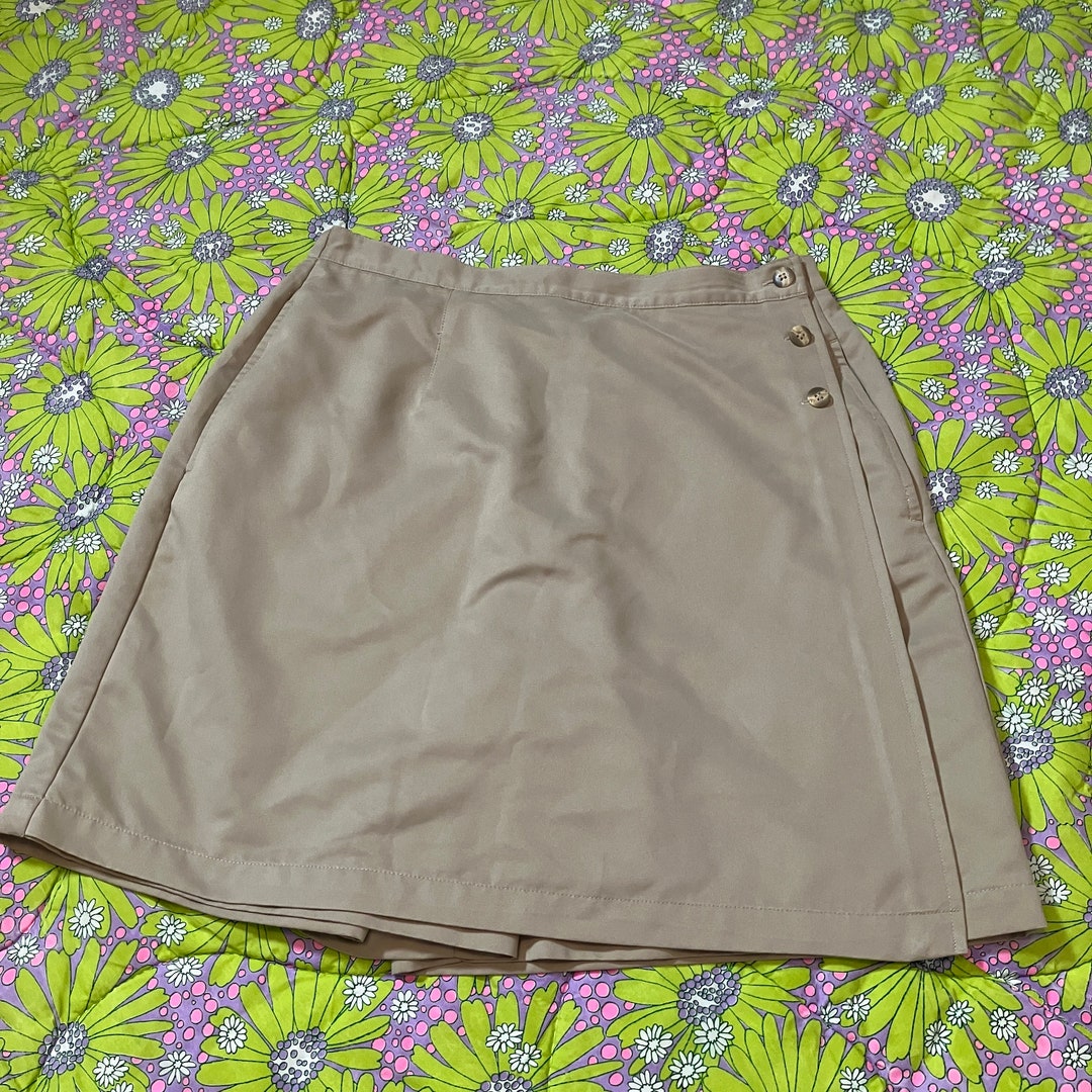 90s Y2k Vintage Skort Tan Khaki |M - L| Karen Scott - Etsy