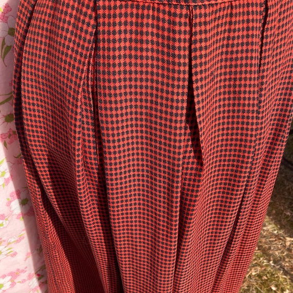vintage 50s 60s skirt checker red black | S-M |1960s - Gem