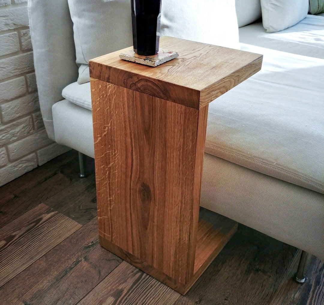 MILAAU | Oak Side Table MOHO | C Shaped End Table - Etsy