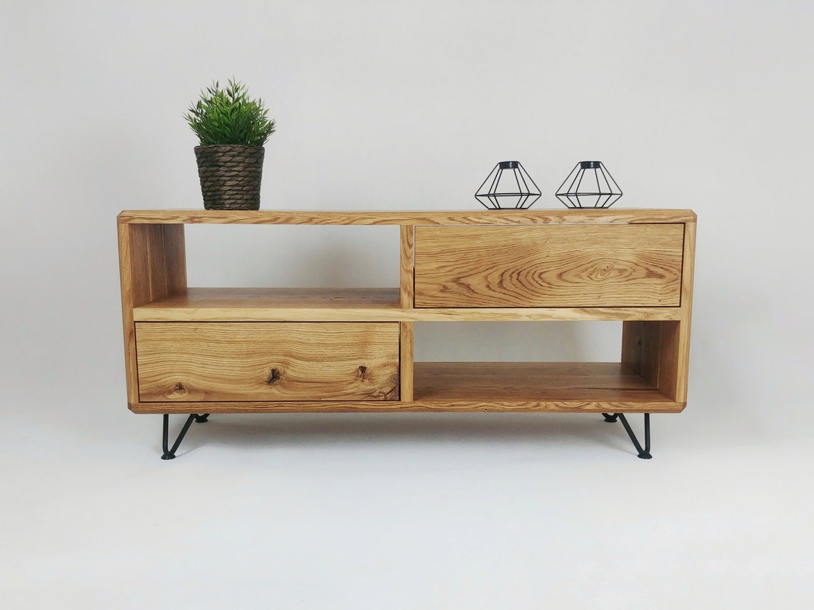 MILAAU Solid Oak Tv Cabinet Wood Tv Bench LILU Media - Etsy