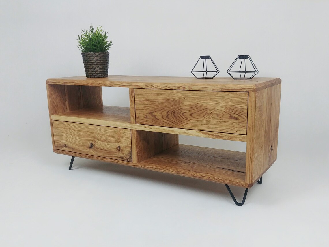 MILAAU Solid Oak Tv Cabinet Wood Tv Bench LILU Media - Etsy