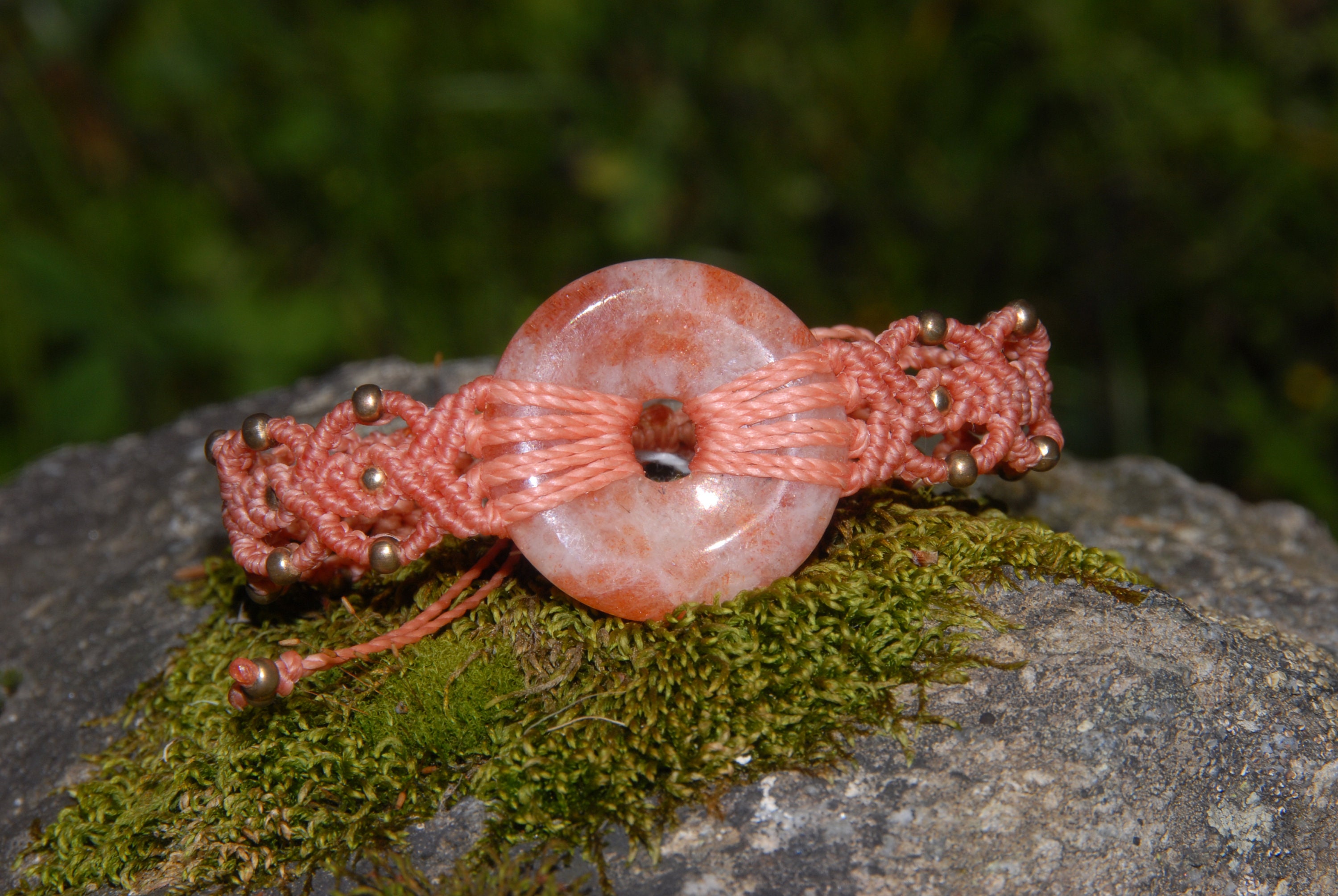 Semi Precious Stone Donut Macrame Bracelet - Etsy
