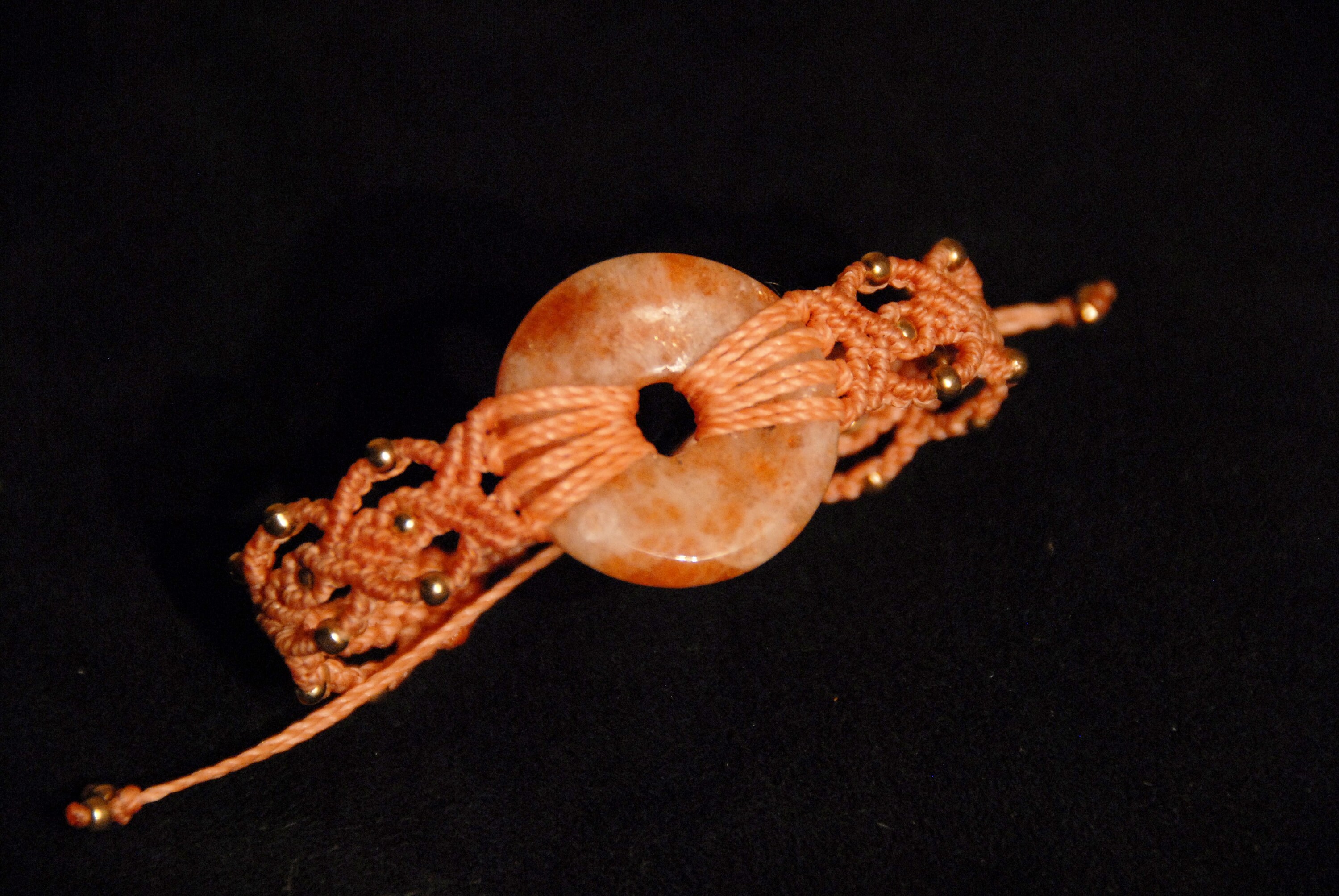 Semi Precious Stone Donut Macrame Bracelet - Etsy