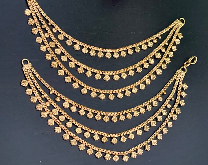 Antique 2/3 Layered Ear Chain /traditional Earrings Accessories ...