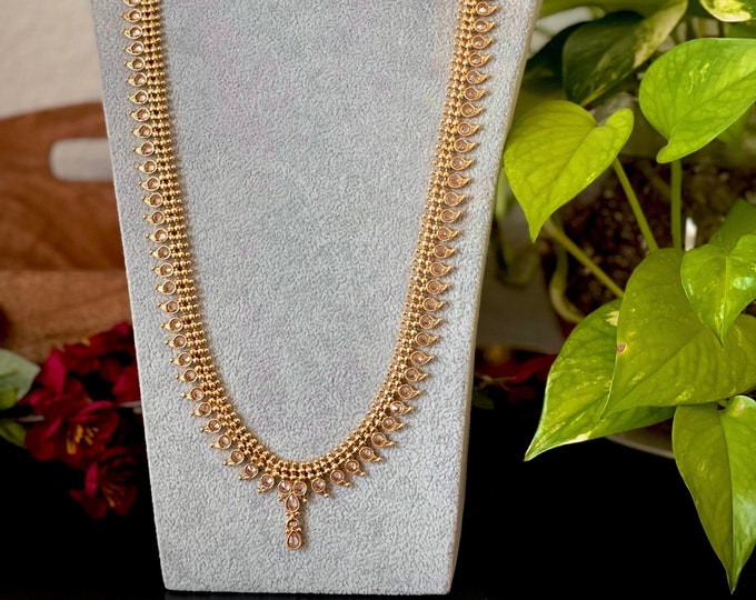 Simple Polki Gold Finished Haram/ Bridal Jewelry / Indian Jewelry ...
