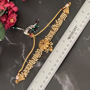 Single Antique Matte Gold Finished Pearl Armlet / Bajuband / - Etsy