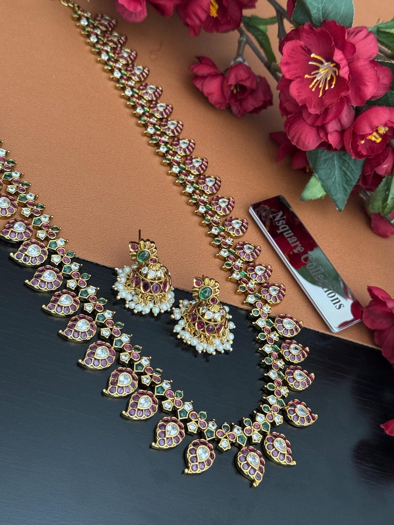 Antique Kemp Haram: South Indian Mango Ruby Bridal Jewelry / Mango Mala ...