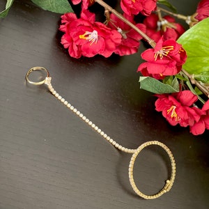 Single Bracelet/ Haath Phool / AD/ CZ Ring Bracelet / Hand Harness/ Diamond Bracelet /hath Panja ...