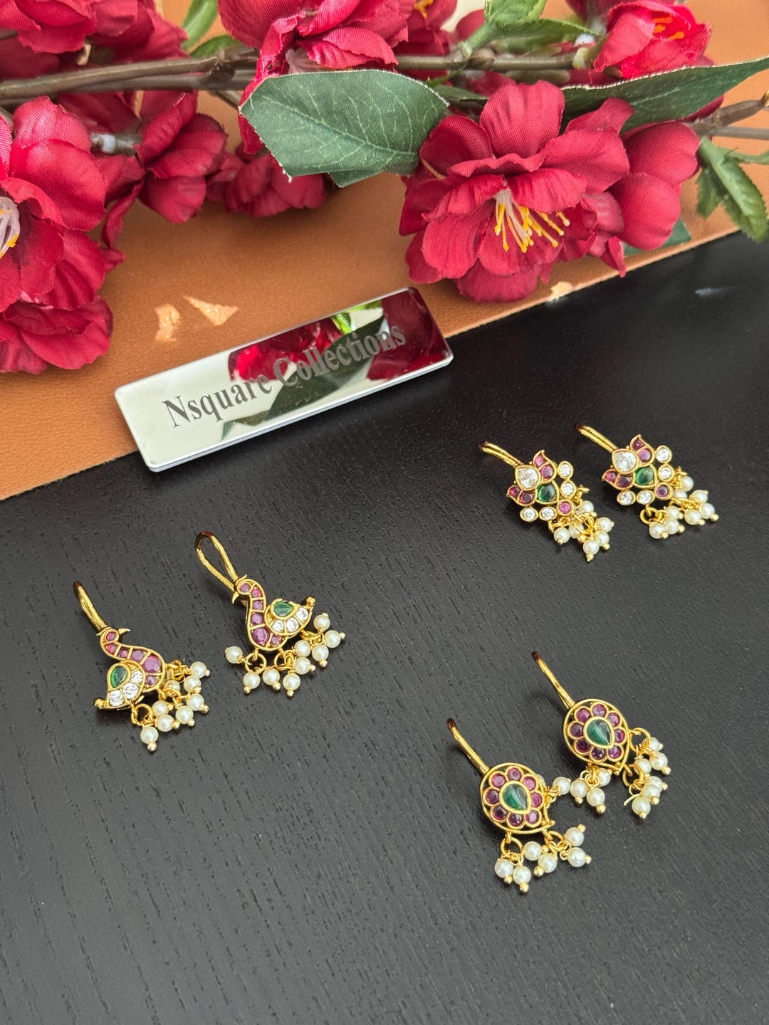 Kemp Bugadi Earrings: Traditional CZ Stone Indian Jewelry - Etsy