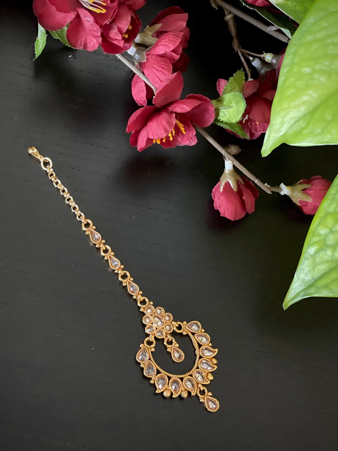 Polki Chutti/ Polki Maang Tikka/ Forehead Jewelry / Tikka/indian ...