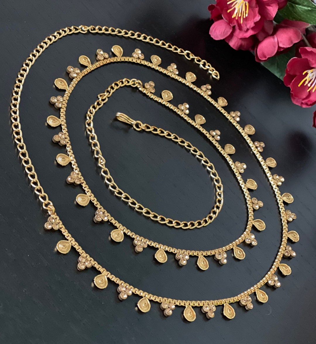 Antique Kamarbandh / Kamarpatta/ Champange Color Stones Waist Chain ...