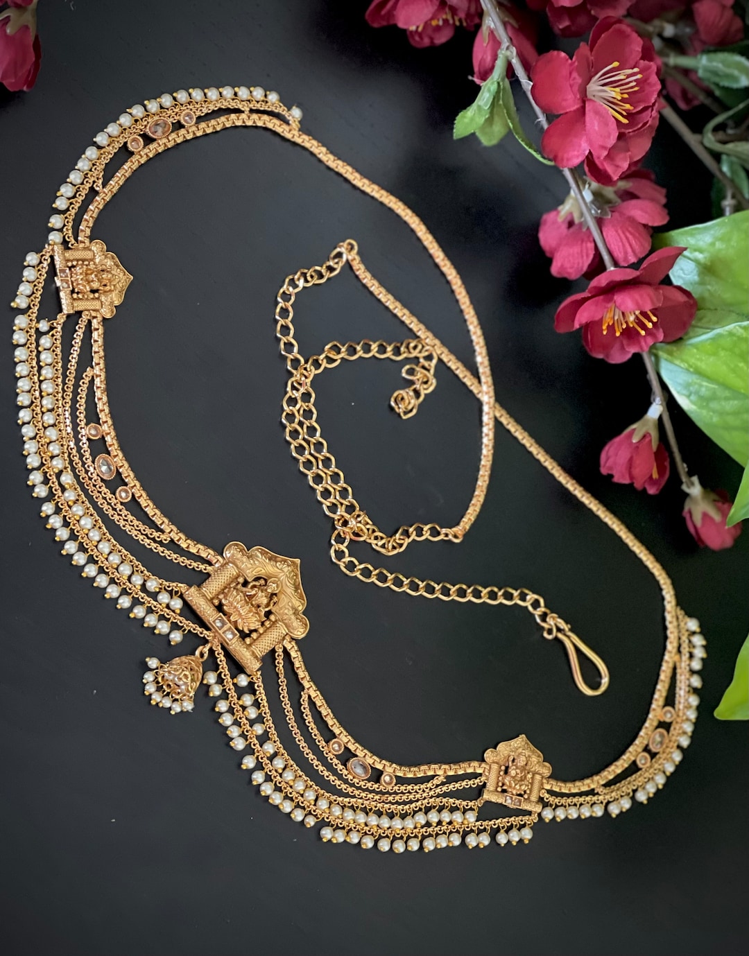 Antique Polki Pearl Kamarbandh / Kamarpatta/ Indian Waist Chain ...