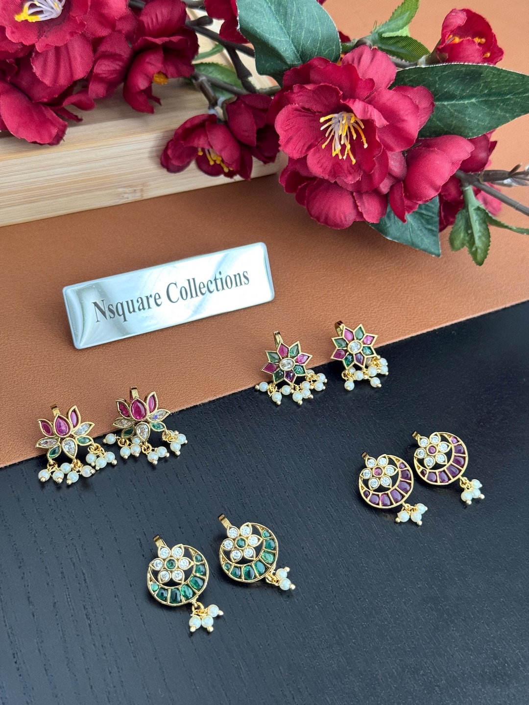 Kemp Bugadi Earrings: Traditional Indian Style CZ Stone - Etsy