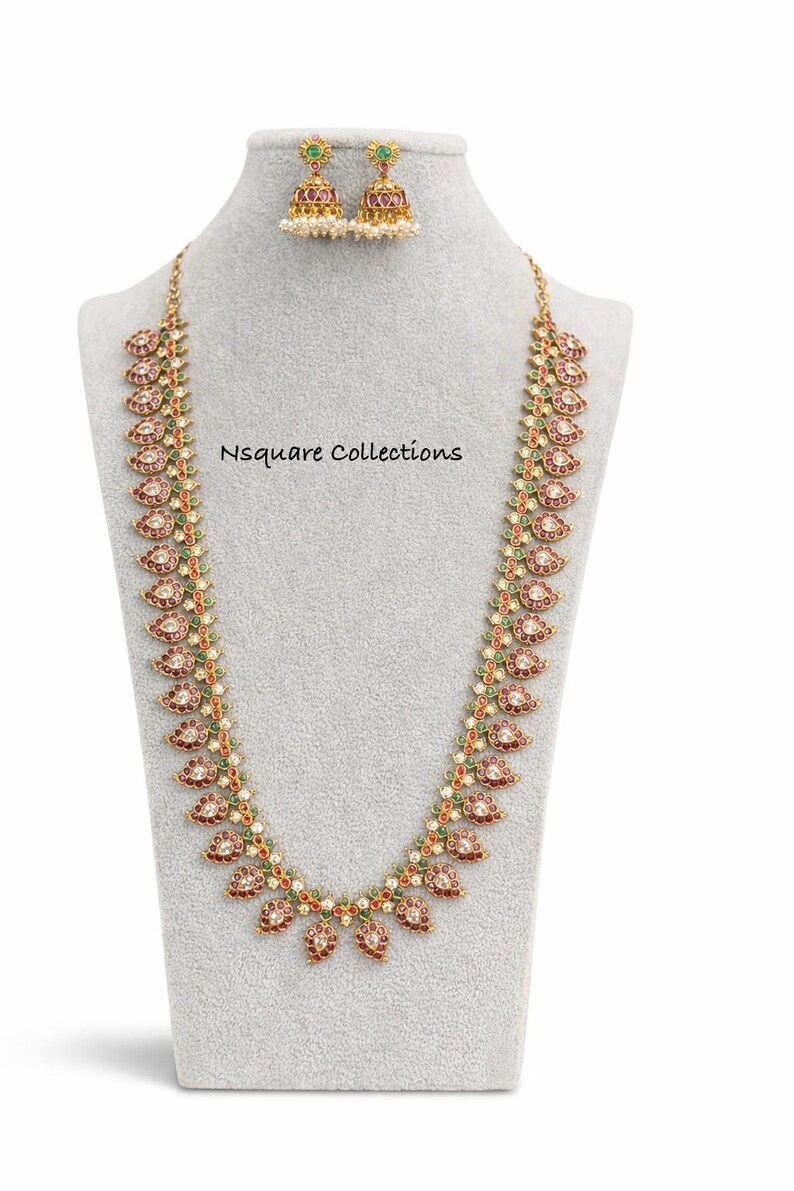 Antique Kemp Haram: South Indian Mango Ruby Bridal Jewelry / Mango Mala ...