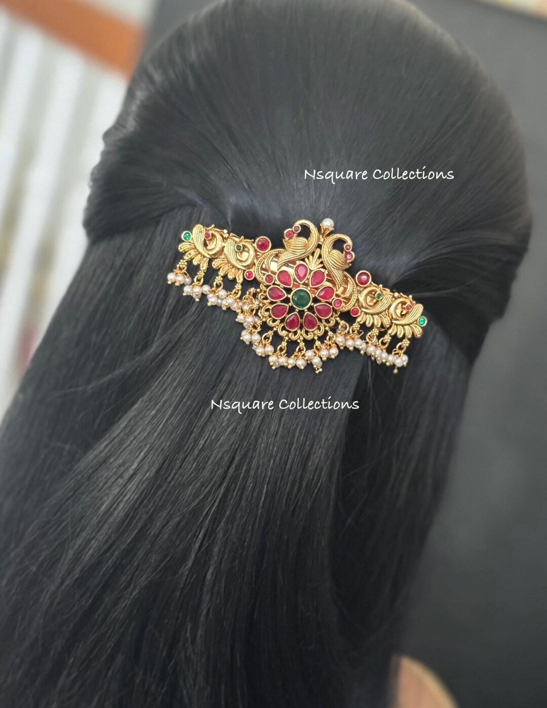 Antique Kemp Hair Clip: Indian Temple Jewelry - Etsy