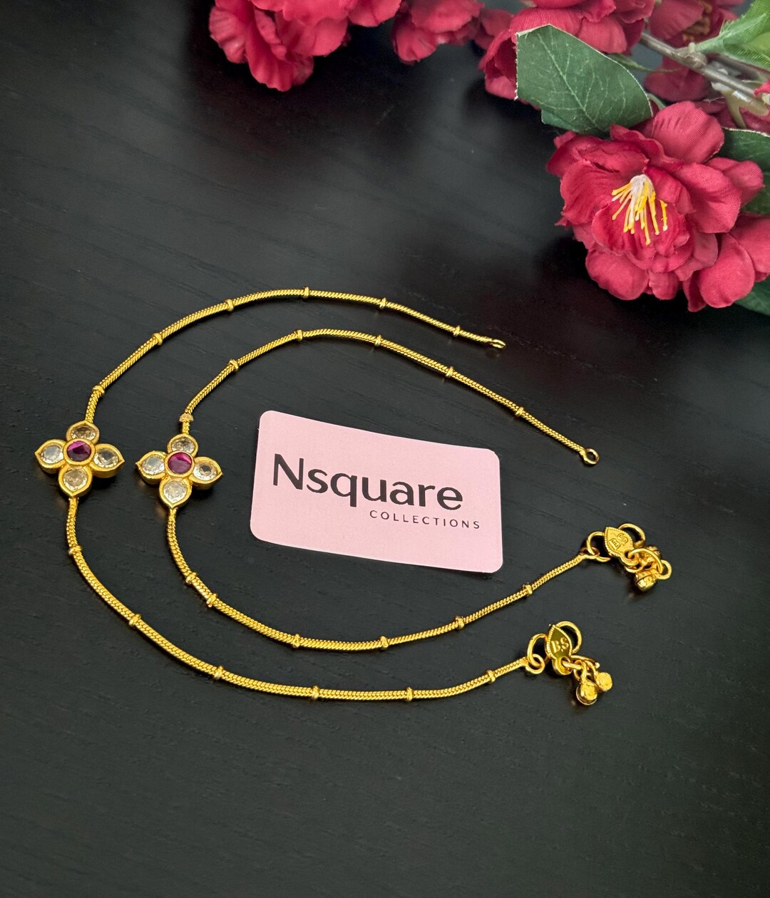 Simple Antique Gold Finished Women’s Chain Anklets / Payal / Bridal ...