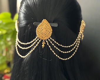 Antique Ganesha Goddess Lakshmi Hair Pin / Juda Pin / Veni Pin / Polki ...